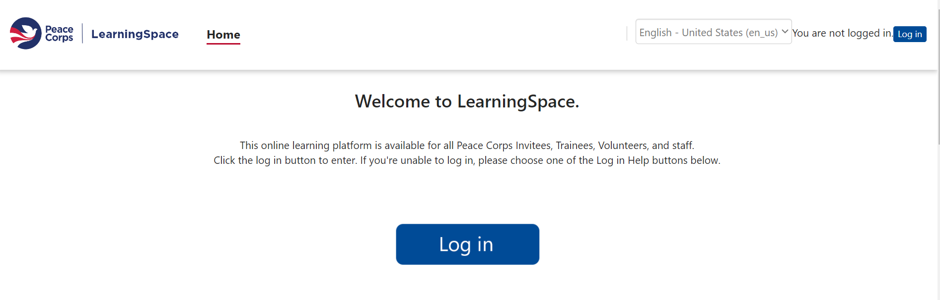 LearningSpace: Volunteer and Non-Staff Log in Help